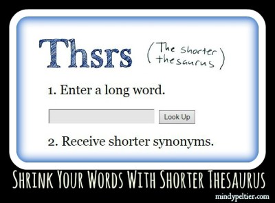 Shrink Your Words With The Shorter Thesaurus - Mindy Peltier